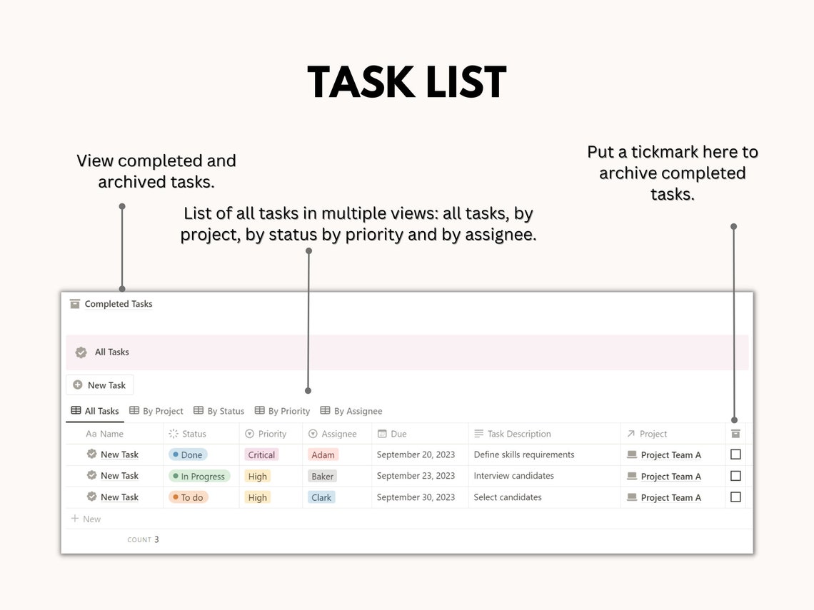 Task Tracker Kanban Board Notion Template To Do List Notion Dashboard Project Planner Notion