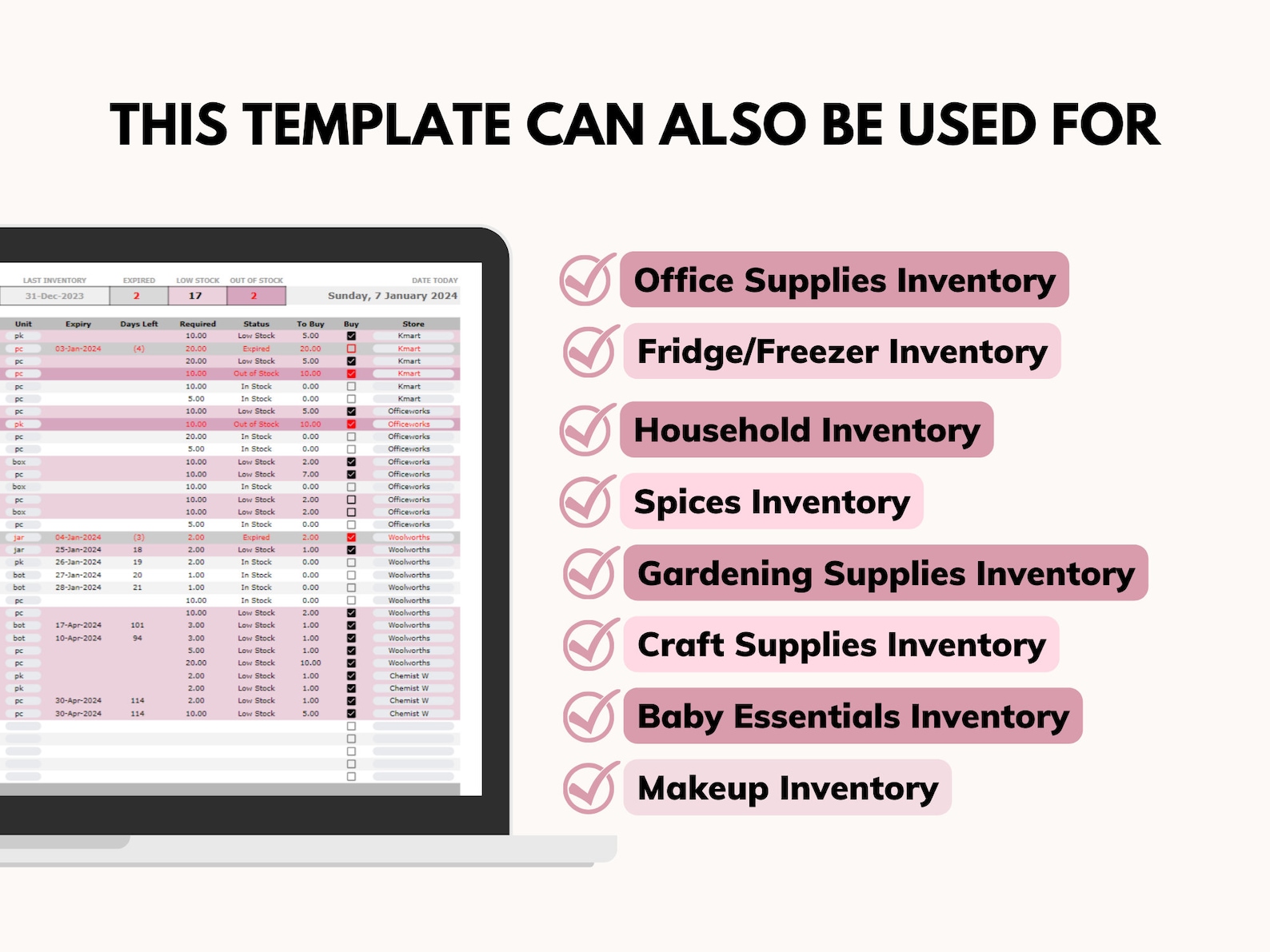 Pantry Inventory Tracker Spreadsheet Google Sheets Automatic Grocery ...