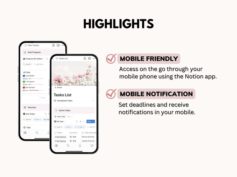 Task Tracker Notion to Do List Notion Template Task - Etsy