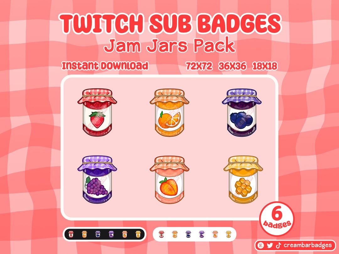 Jam Jars Sub Badges Pack for Twitch - Etsy