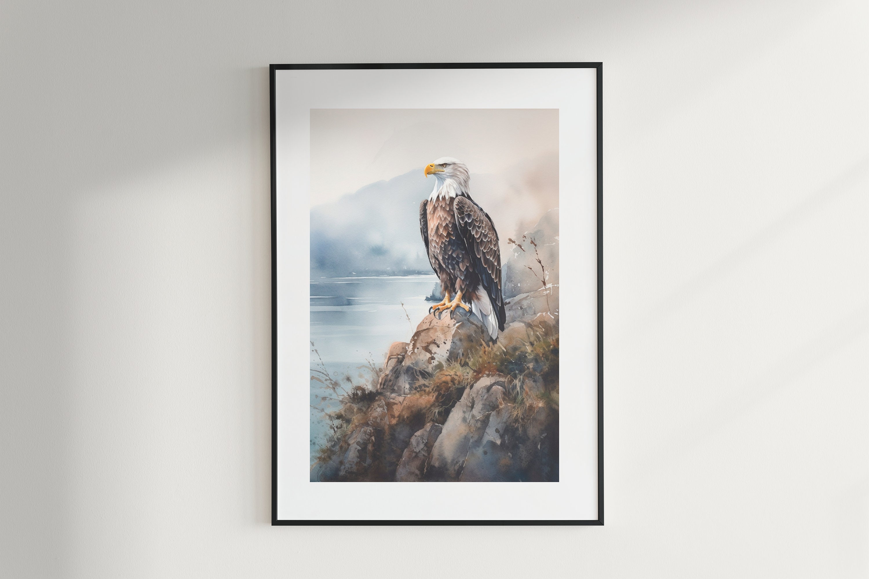 American Bald Eagle, Art, Watercolor, Nature, Wall Print, Digital ...