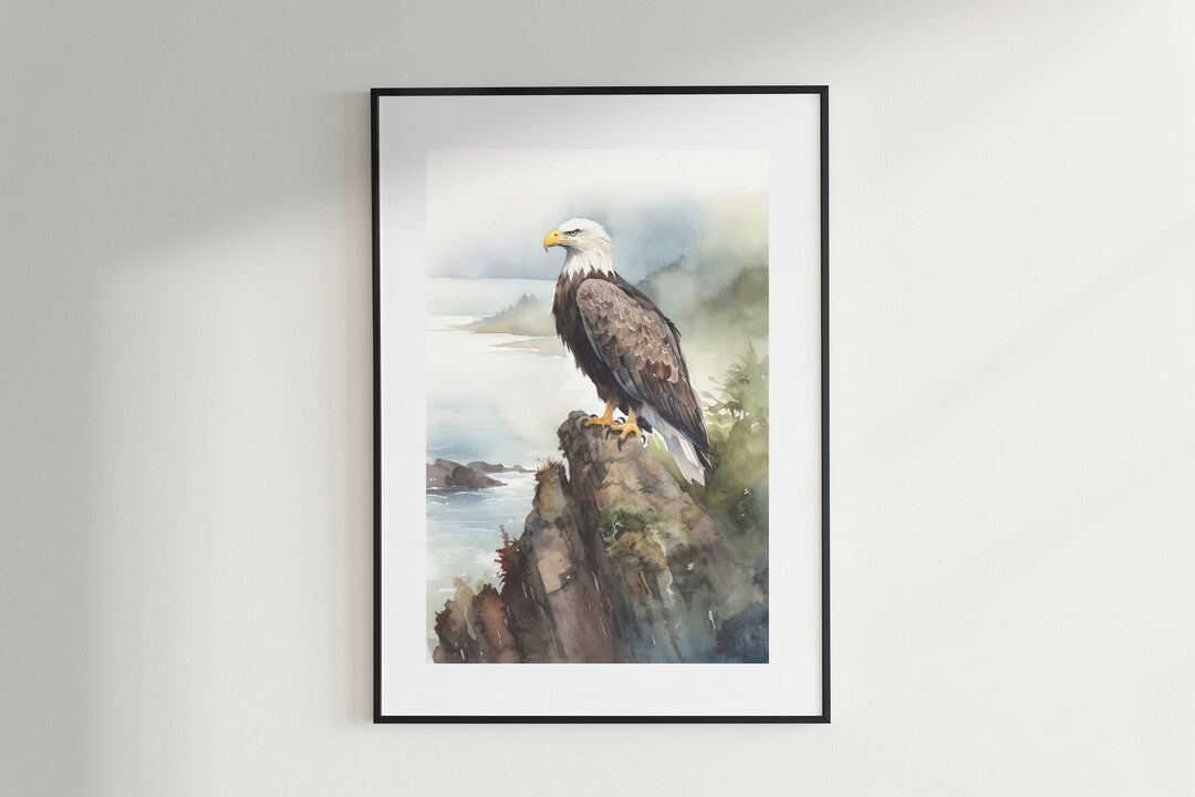 American Bald Eagle, Art, Watercolor, Nature, Wall Print, Digital ...