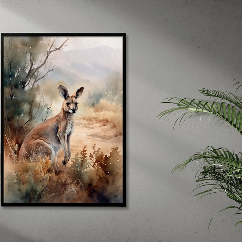 Kangaroo Watercolor - Etsy
