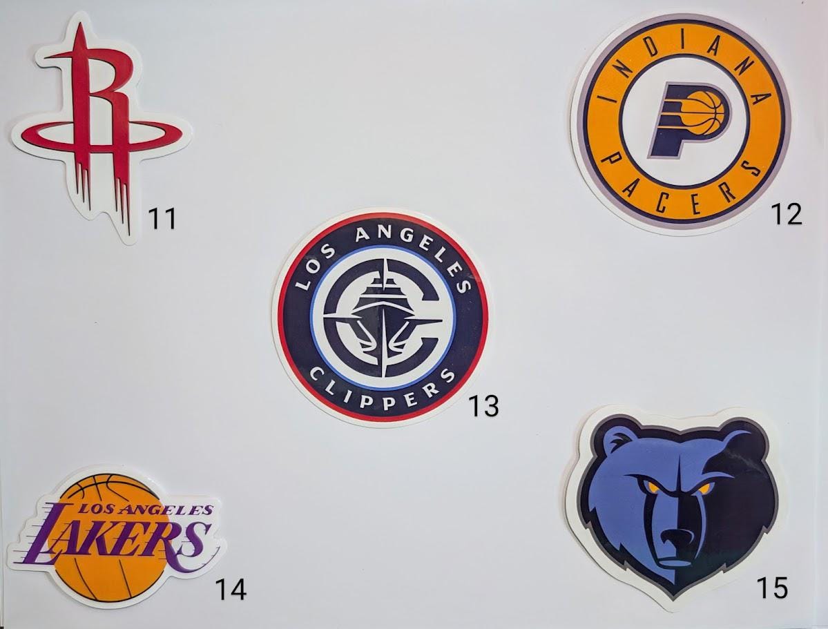 NBA Team Stickers - All 30 Teams Available - Etsy