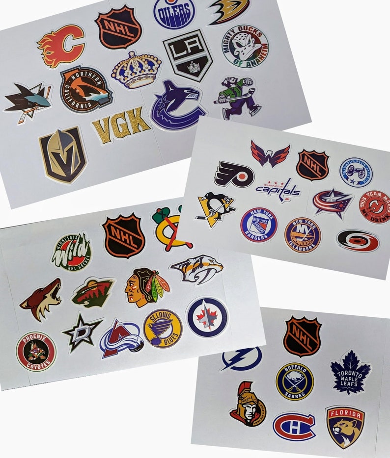 NHL Team Stickers sold by Unit - Etsy
