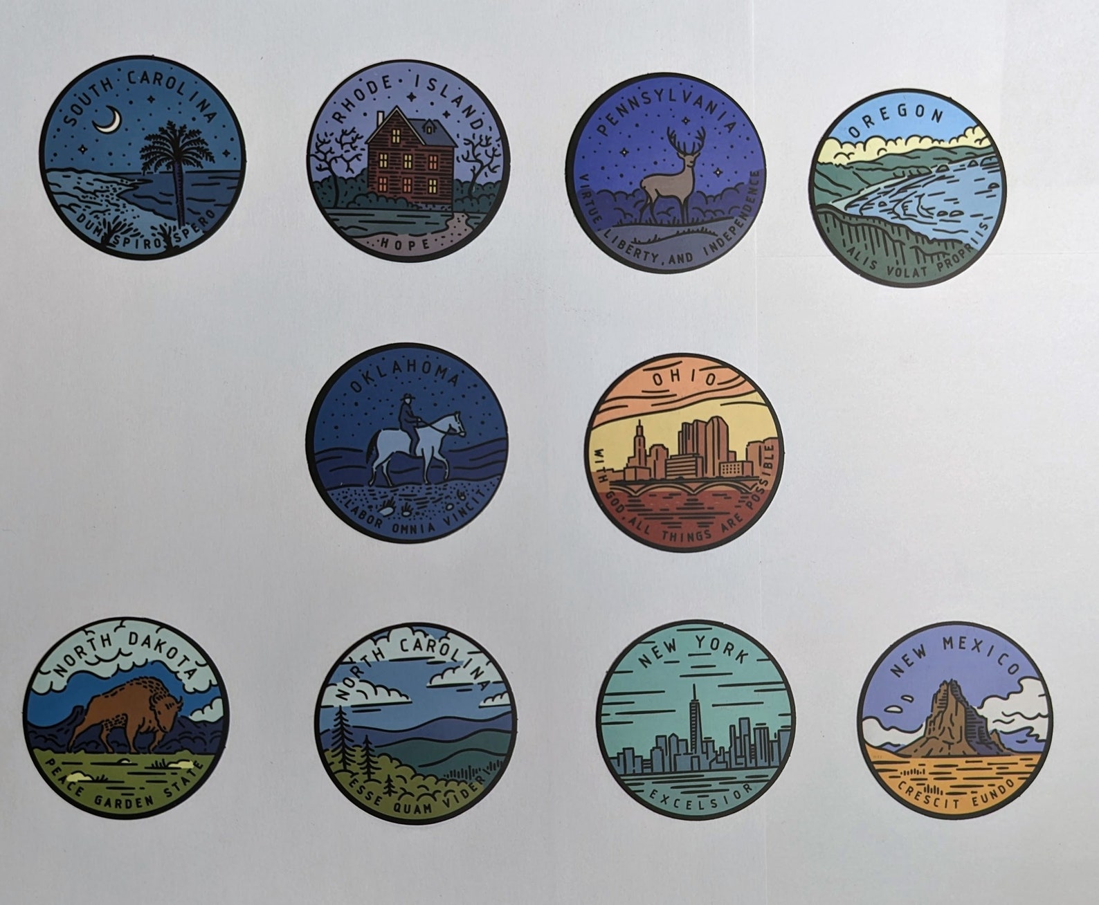 US States Stickers (sold by Unit) - Etsy