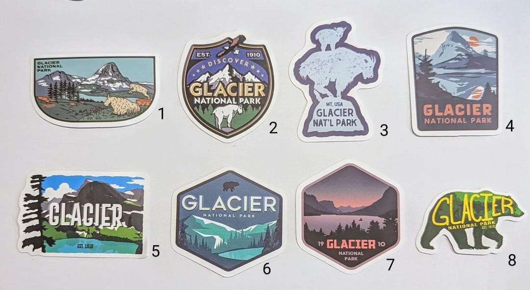 Glacier National Park Stickers (sold by Unit) - Etsy