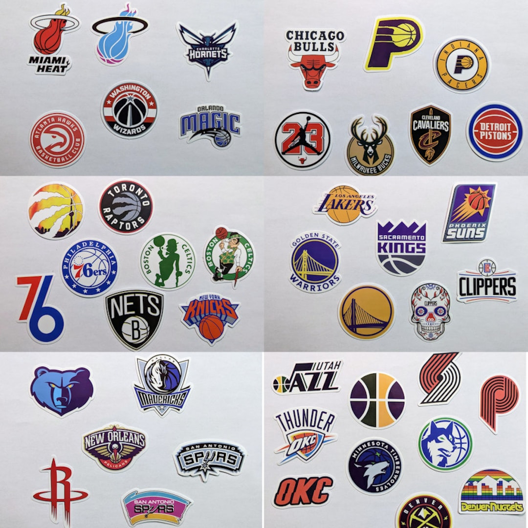 NBA Team Stickers (sold by Unit) - Etsy