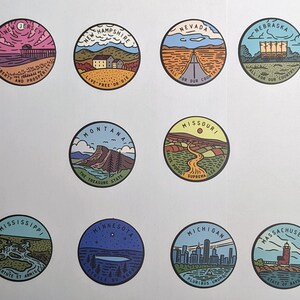 US States Stickers (sold by Unit) - Etsy
