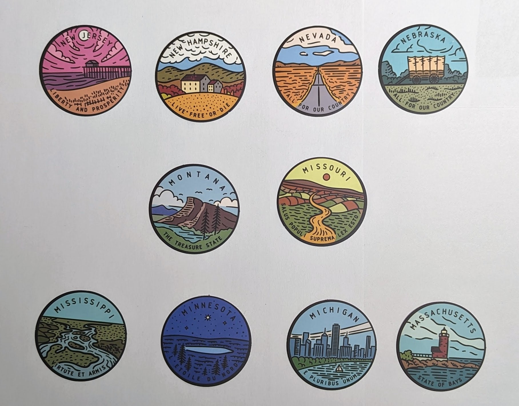 US States Stickers (sold by Unit) - Etsy