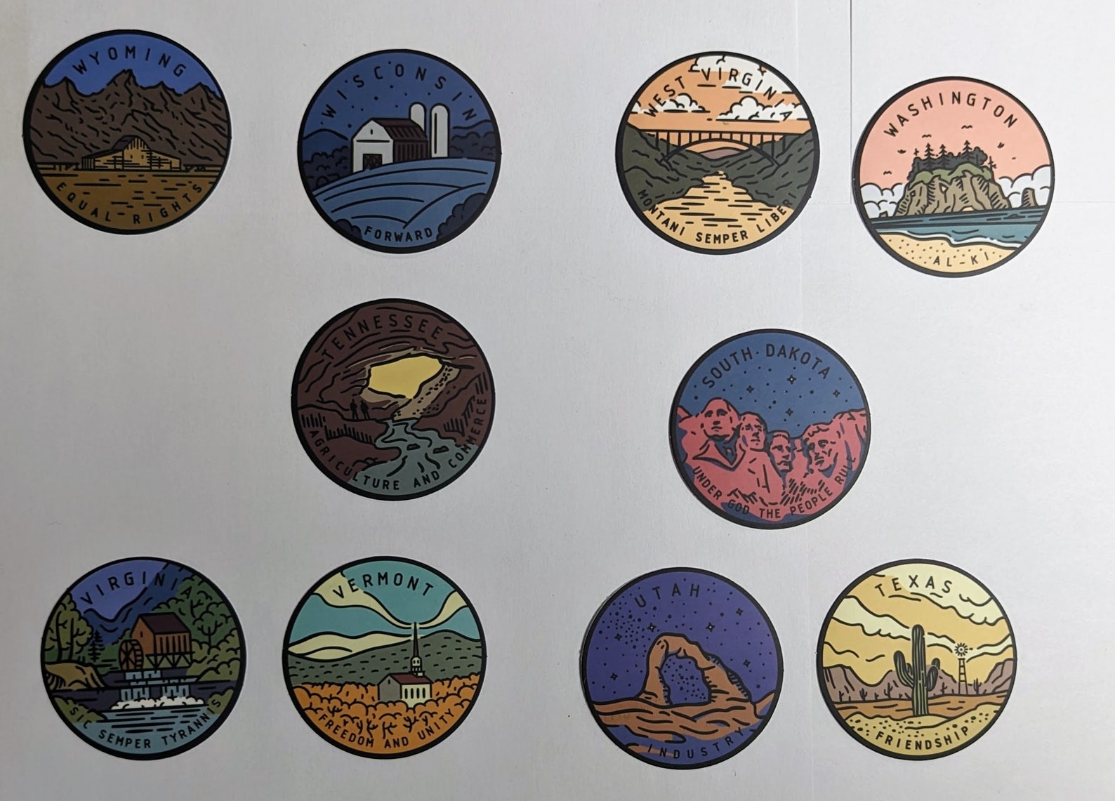 US States Stickers (sold by Unit) - Etsy
