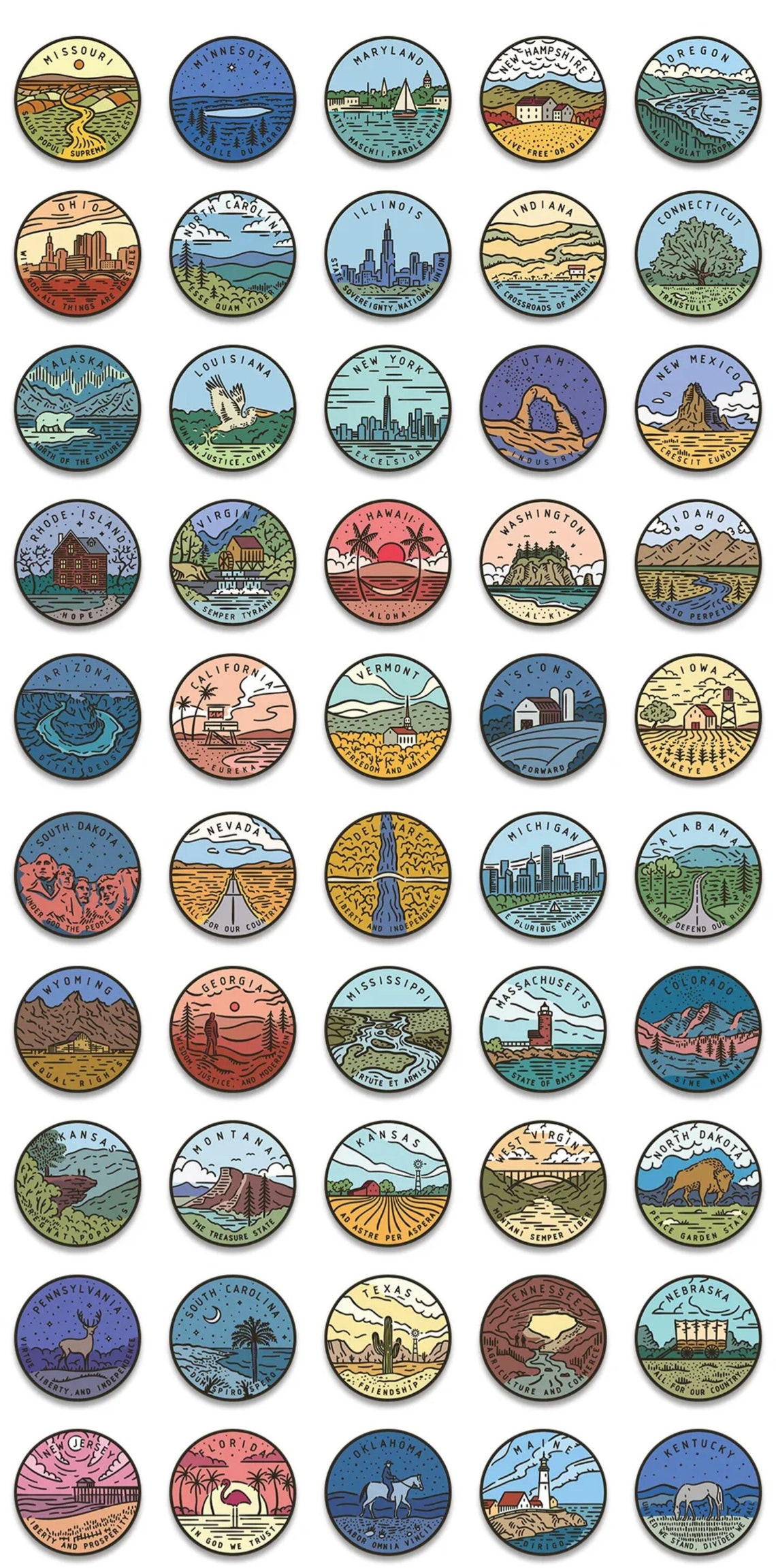 US States Stickers sold by Unit - Etsy
