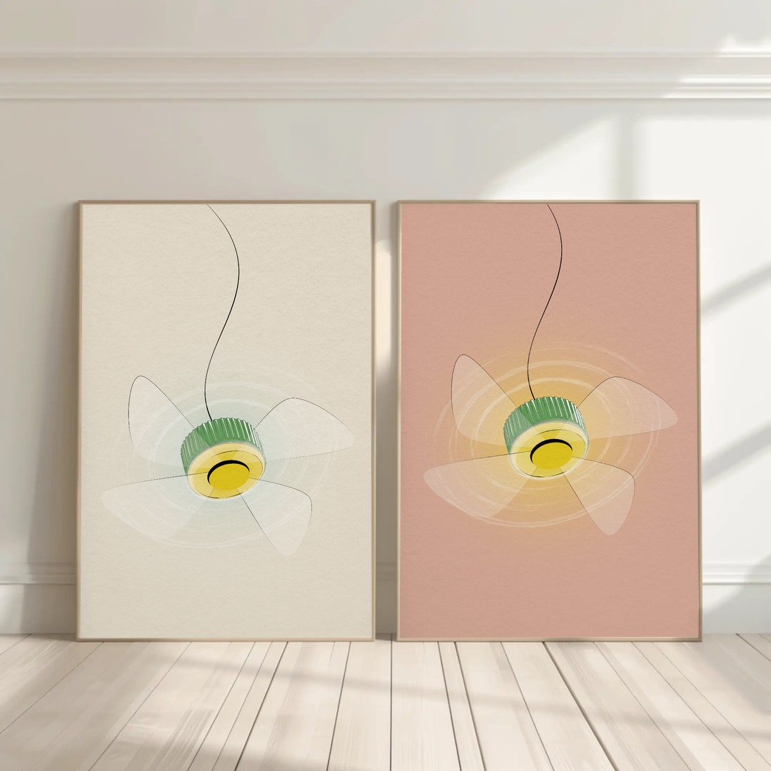 Ceiling Fan Flower Thing Printed Wall Art Mechanical Flower Reversible ...