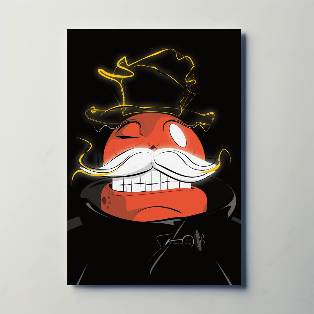 Magic Electric Mustache Man Art Print: Fantastic Smiling Magician - Etsy