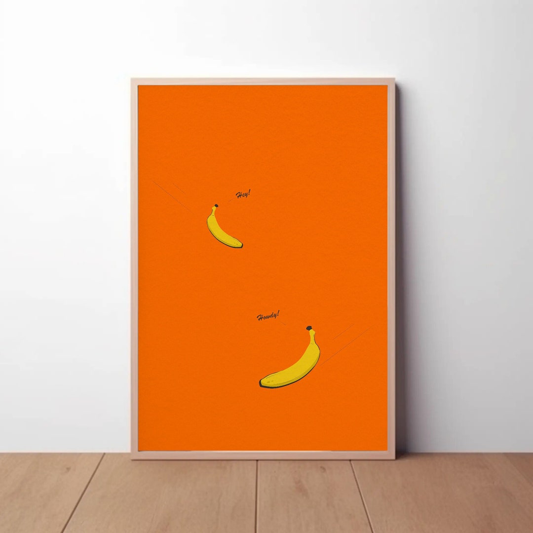 Banana Buddies Printed Banana Funky Wall Art Super Cute Banana Friends ...