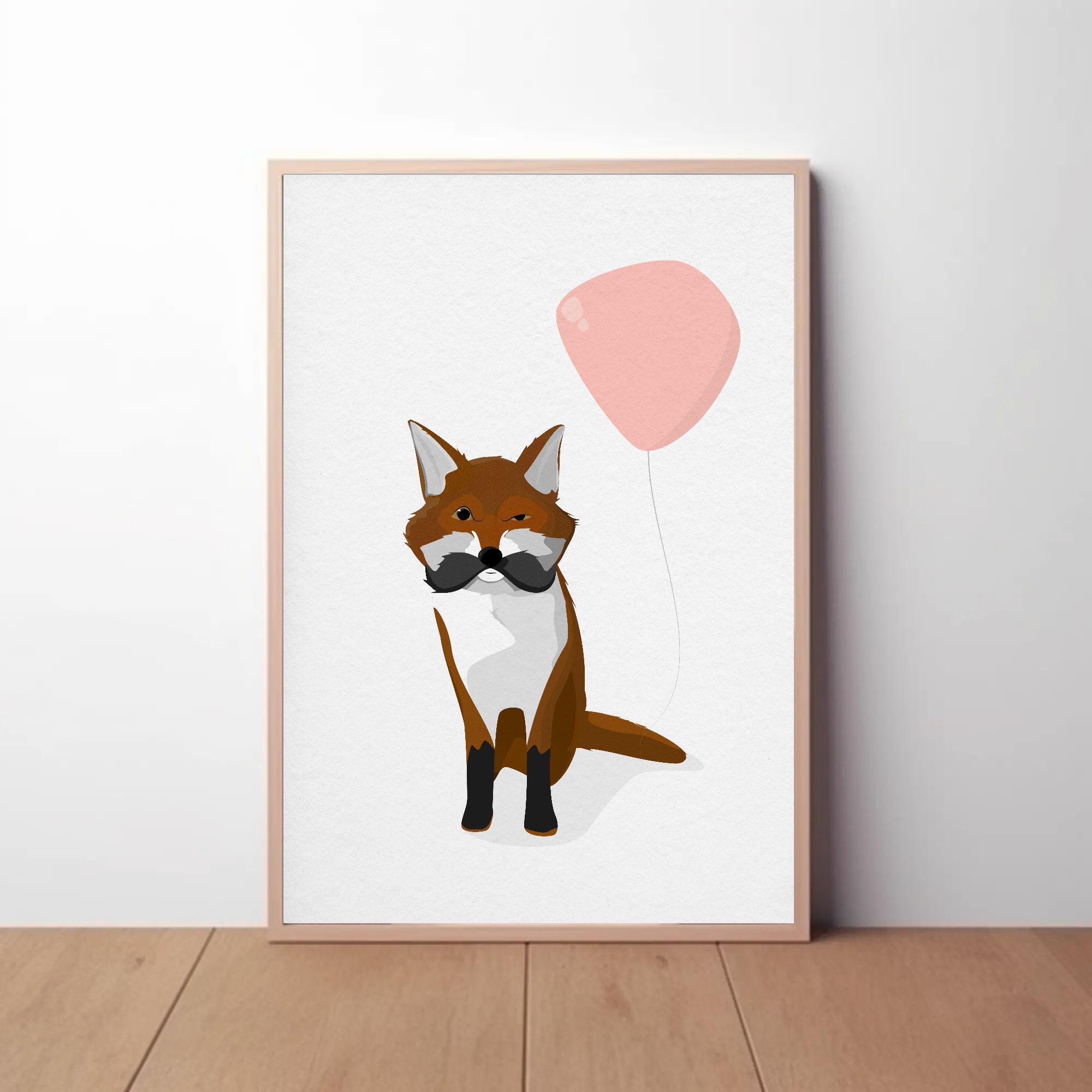 Fox Mustache Birthday Balloon Wall Art Unique Disguised Animal Home ...