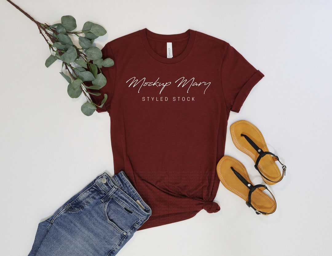 Bella Canvas 3001 Heather Cardinal Mockup Bella Canvas 3001 - Etsy