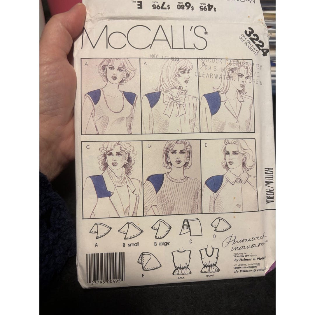 Mccalls Easiest Shoulder Pads Sewing Pattern All Sizes Blouses Dresses ...