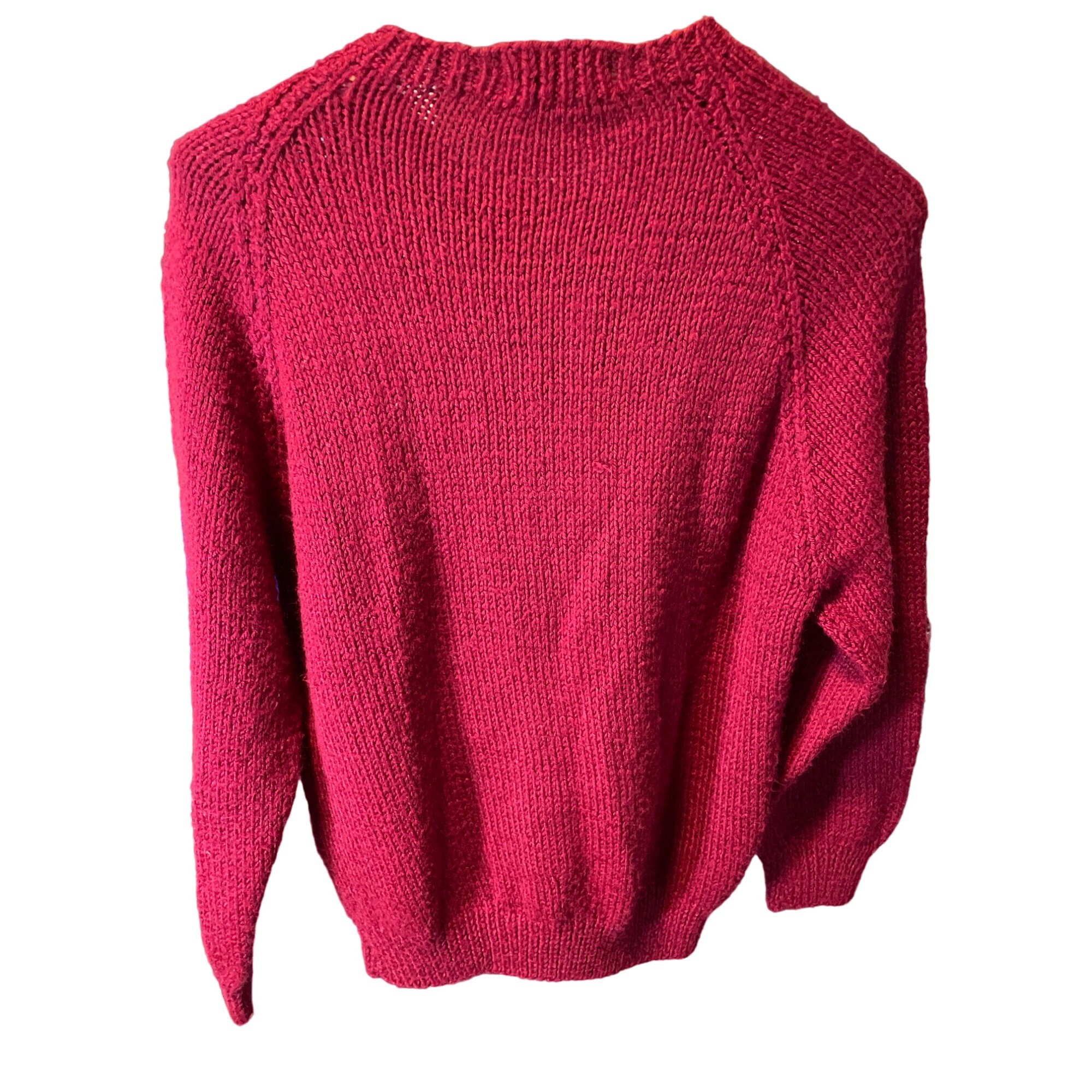 Vintage 70s 80s Handknit Cable Knit Red Sweater - Etsy