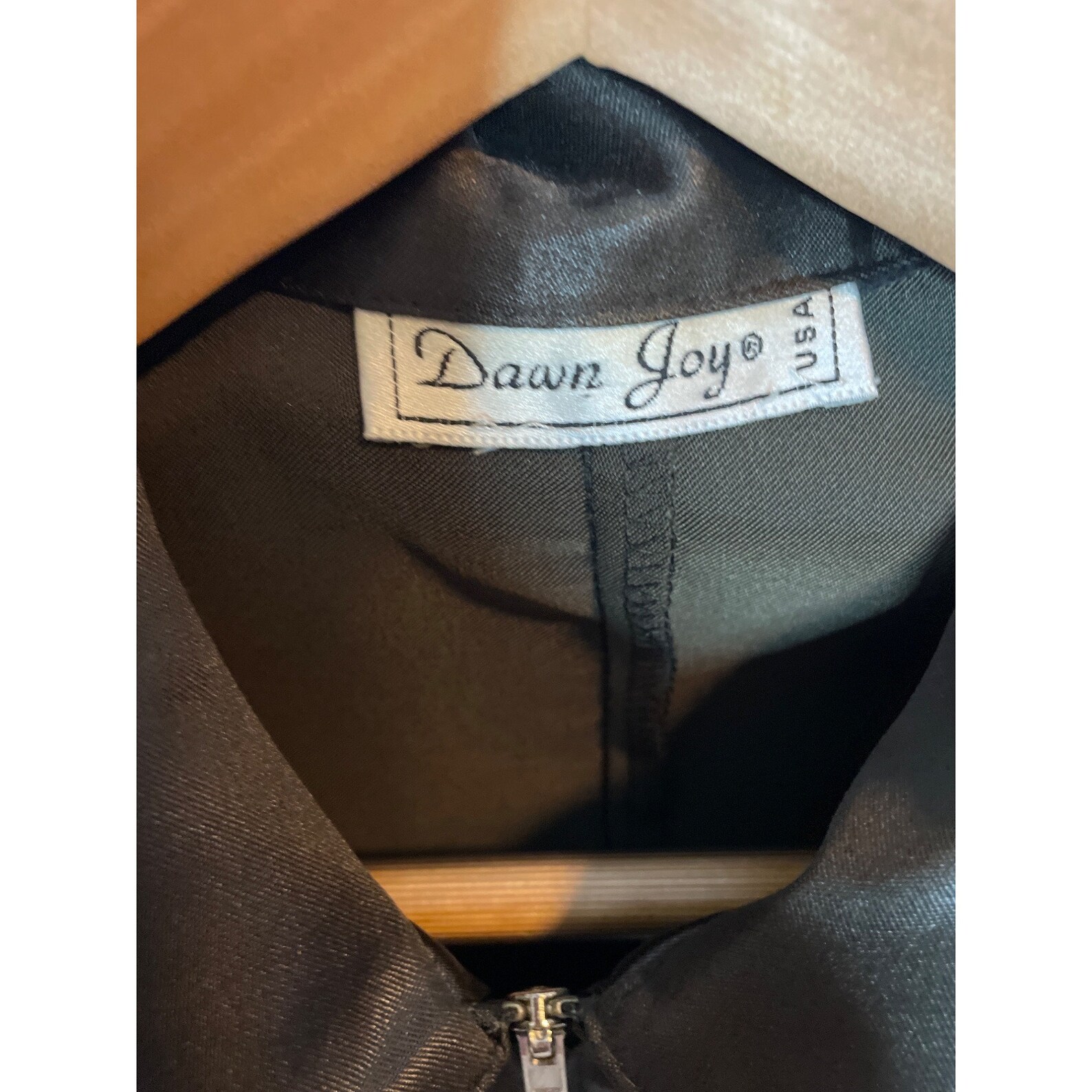 Vintage 90s Dawn Joy Black Satin Full Zip Made in USA Jacket - Etsy