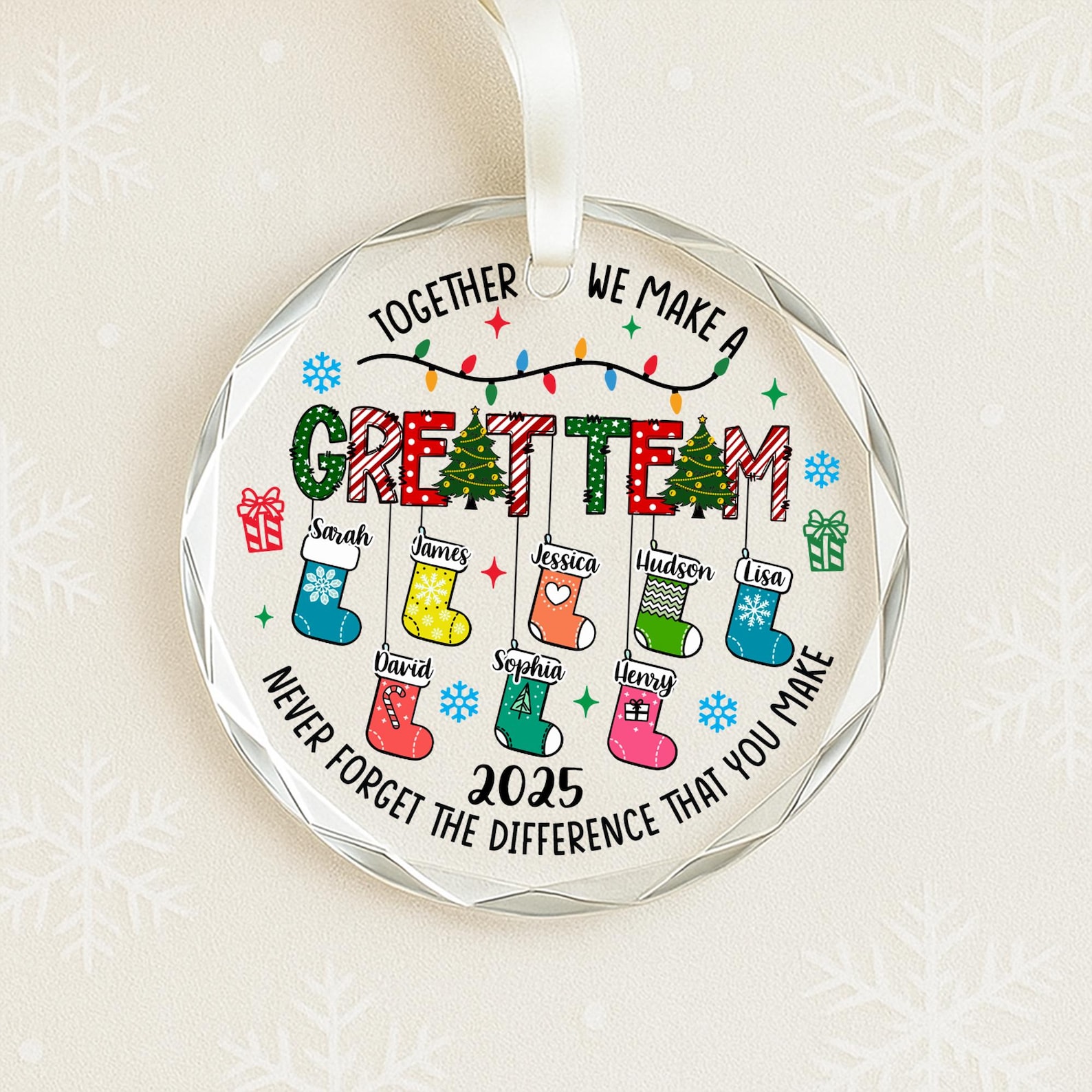 Personalized Team Ornament | Custom Great Team Christmas Gift ...