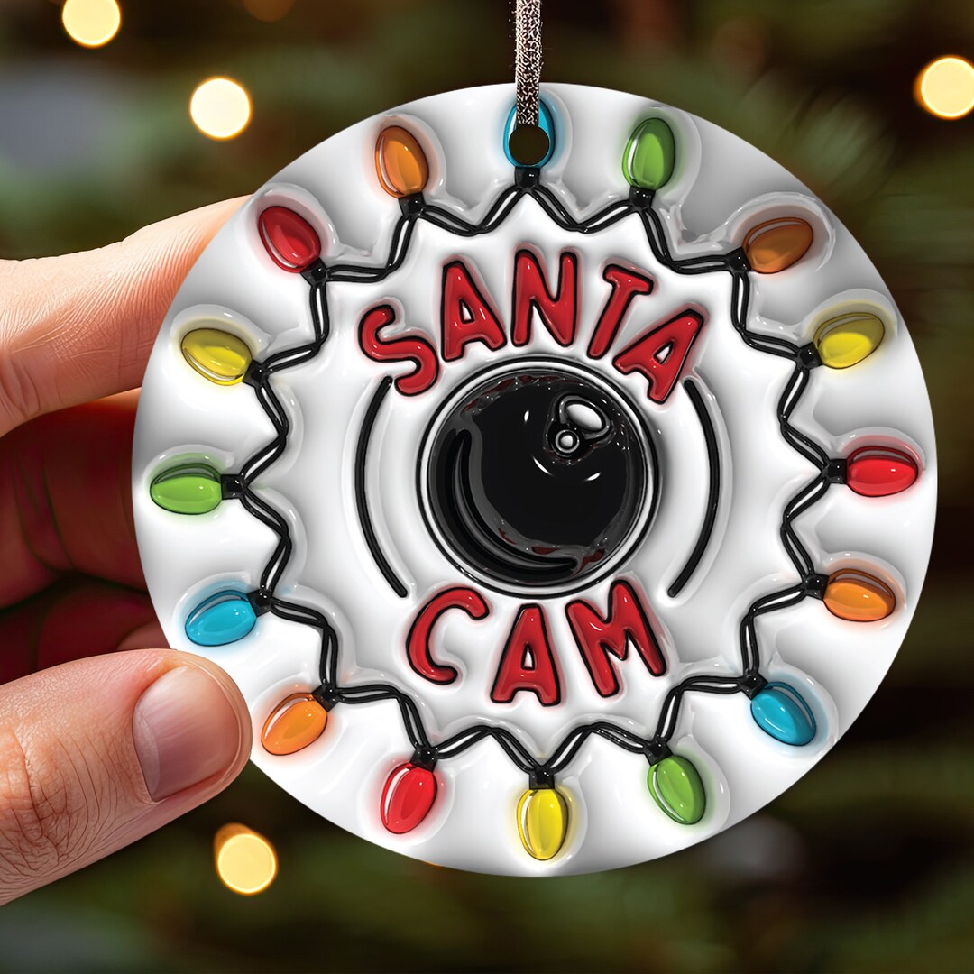 Santa Cam Christmas Ornament, Santa Watch Christmas Ornament ...