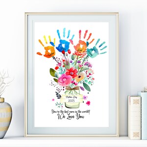 Personalized Mothers Day Gift, Flower Handprint Art, Gift for Mom, Mom ...
