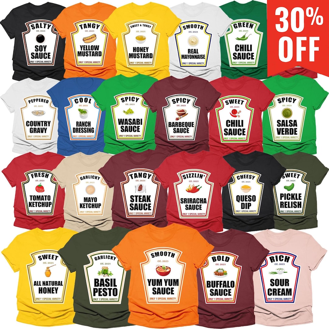 Funny Matching Condiment Halloween Shirts – Soy Sauce, Wasabi, Sriracha ...