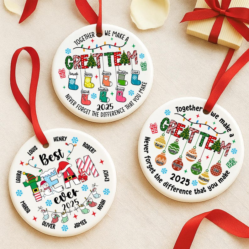 Personalized Team Ornament | Custom Great Team Christmas Gift ...