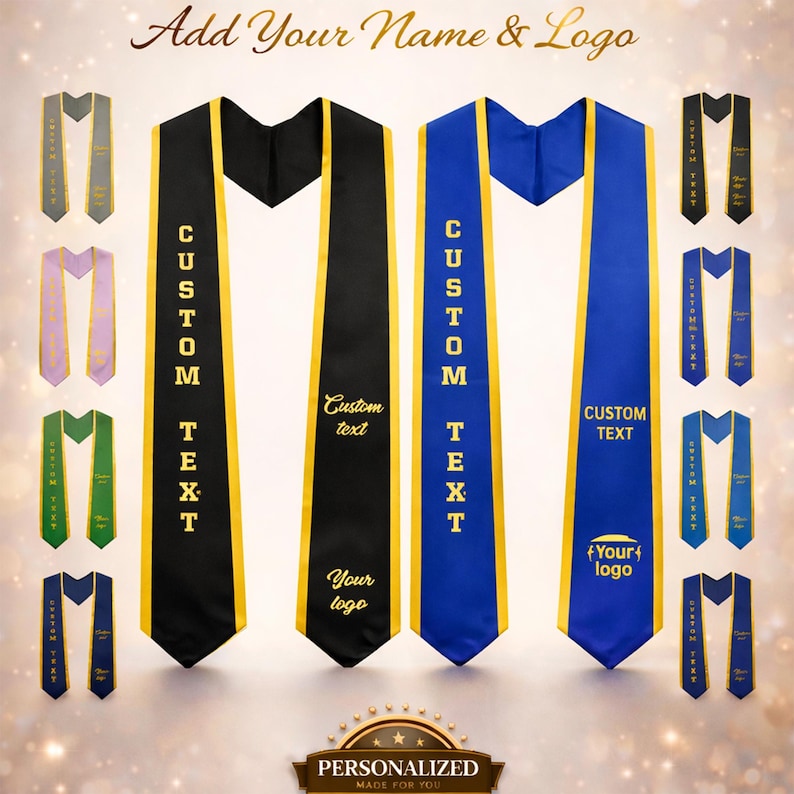 Custom Graduation Stole 2026 – Personalized Sash With Name & Logo ...