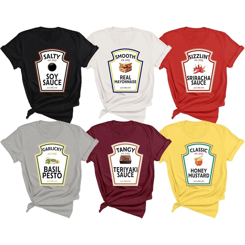 Funny Matching Condiment Halloween Shirts – Ketchup & Hot Sauce Group ...