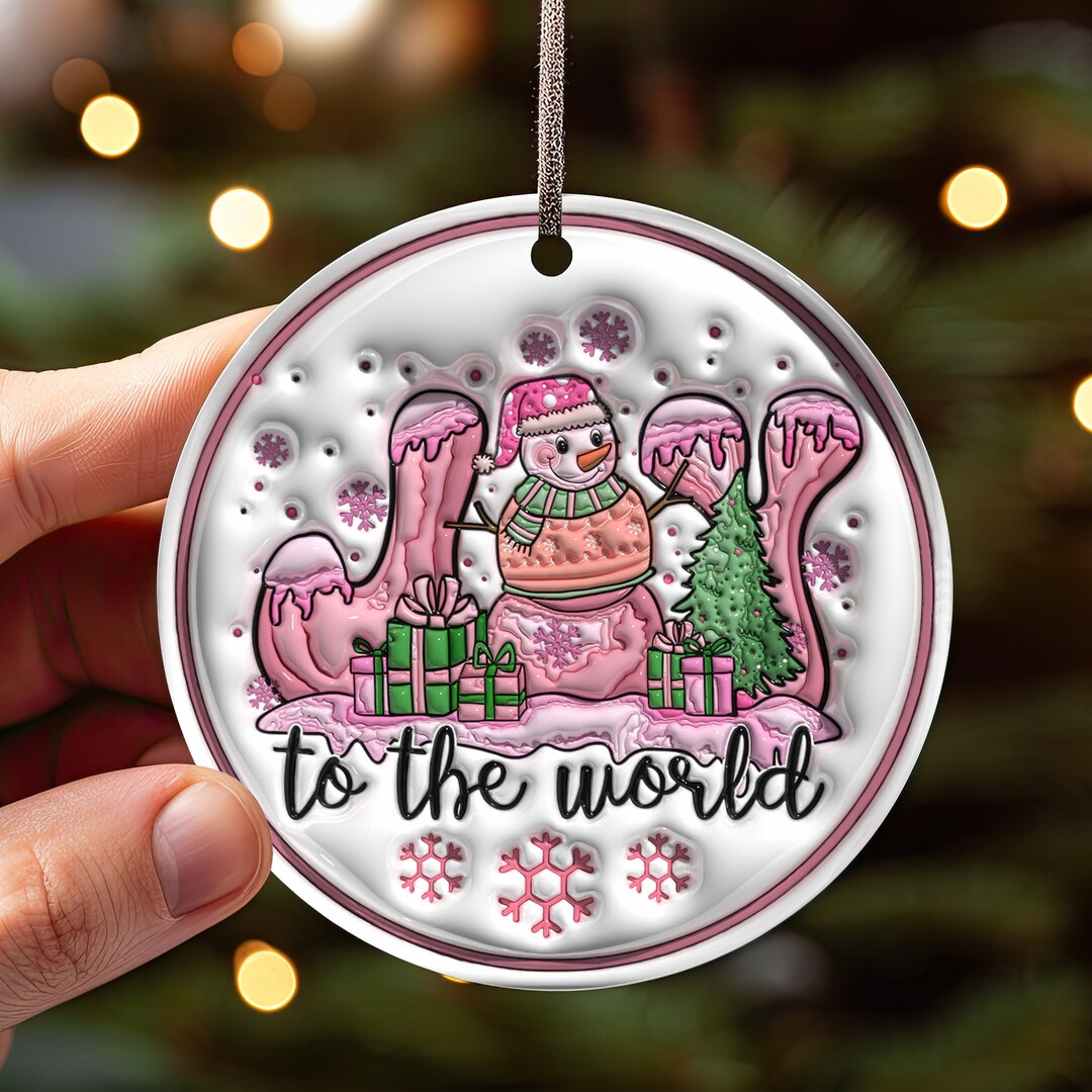 3D Inflated Joy to the World Ornament, Christian Christmas Ornament ...