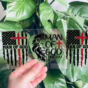 Man of God UV DTF Wrap Set 3– Father's Day 16oz Libbey Glass ...