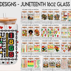 50+ Juneteenth Bundle 16oz Libbey Glass Can, Black History Month ...