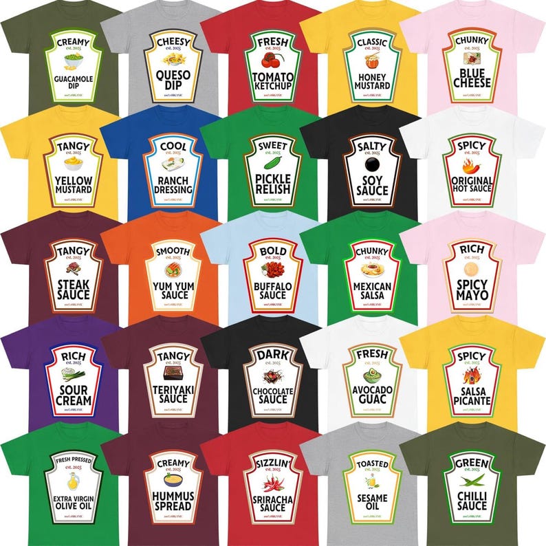 Funny Matching Condiment Halloween Shirts – Ketchup & Hot Sauce Group ...