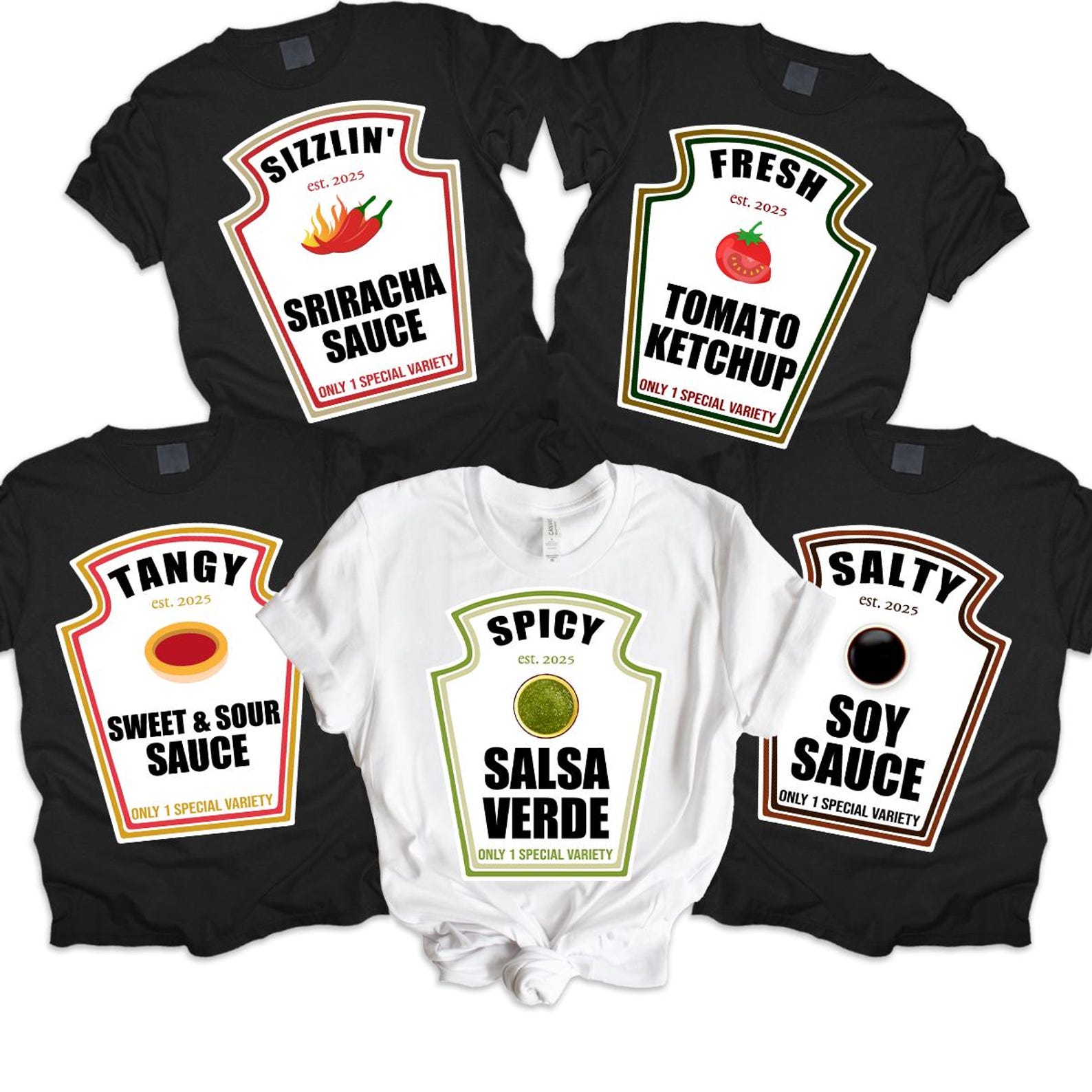 Funny Matching Condiment Halloween Shirts – Soy Sauce, Wasabi, Sriracha ...