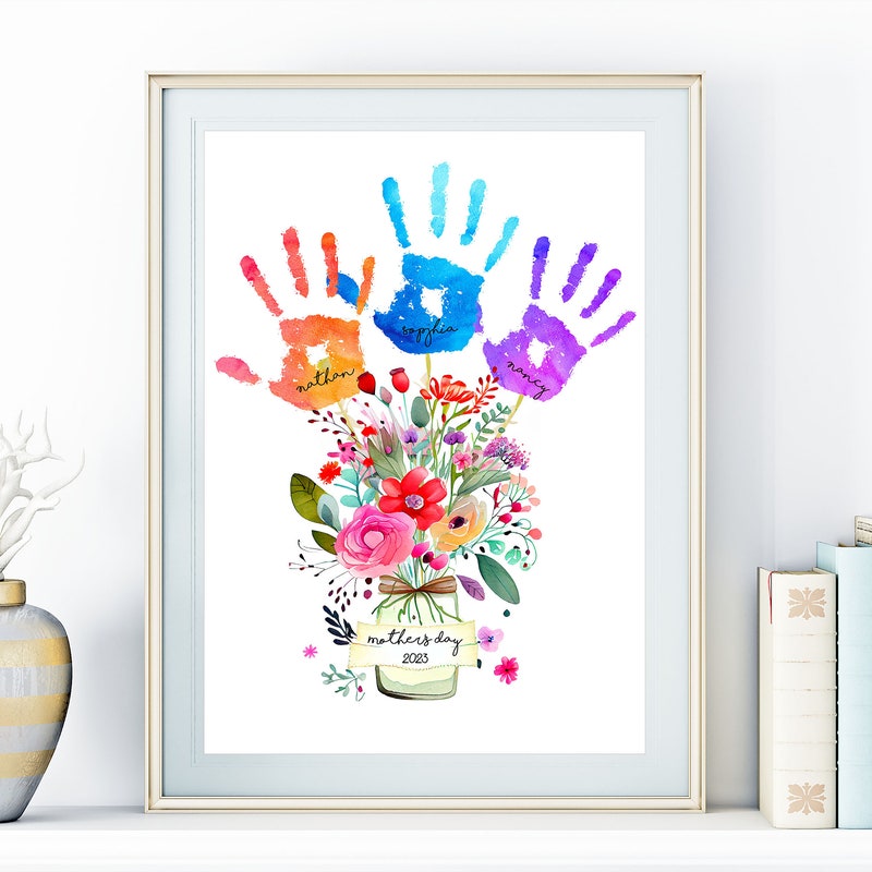 Handprint Flower Art - Etsy