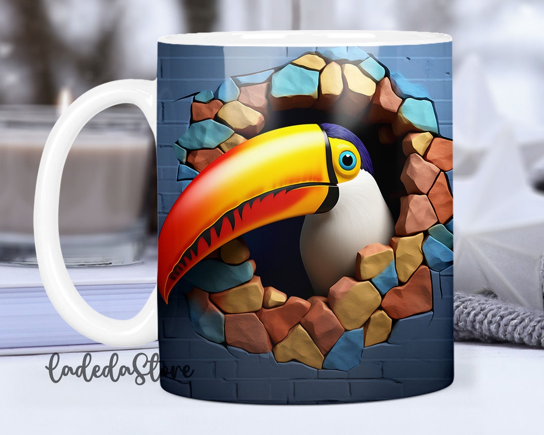 3D Toucan Mug Wrap Png 3D Toucan Torn Mug Design 3D Cute - Etsy