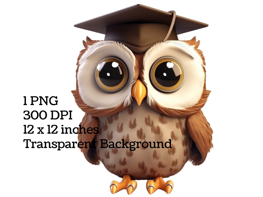 Graduating Owl Clipart Owl Graduate Brown Owl Png Smart - Etsy