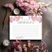 Pink Floral Bridal Shower Game, Printed, Printable, Digital, Bridal ...