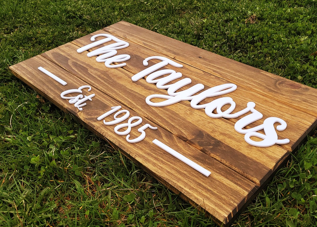Personalized 3D Wood Sign, Waterproof Acrylic Letters, Wedding Gift - Etsy