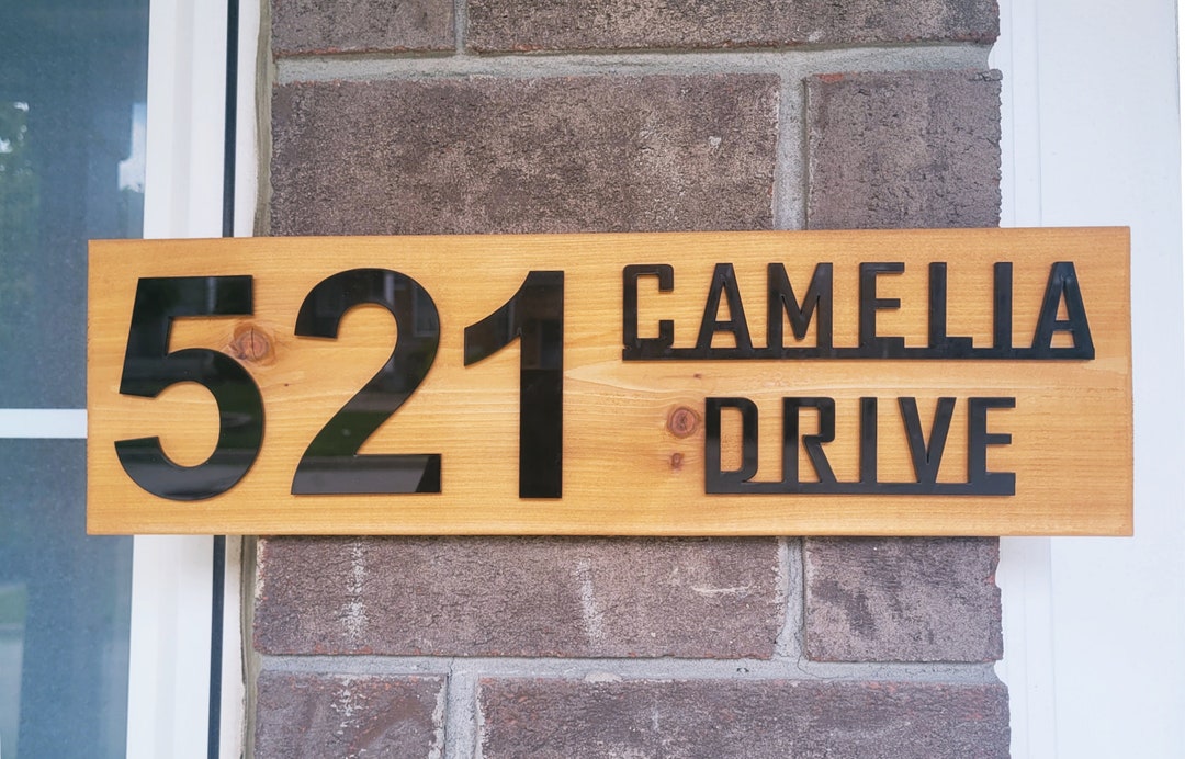 Address Sign, Outdoor Sign, Vertical House Sign, House Numbers, Modern ...