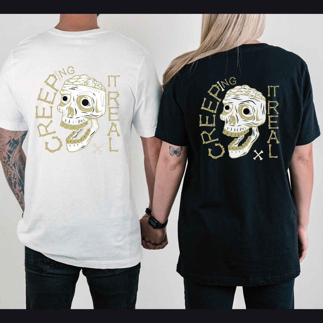 Retro Boho Creeping It Real Shirt,skull, Grunge Funny Skeleton Shirt ...