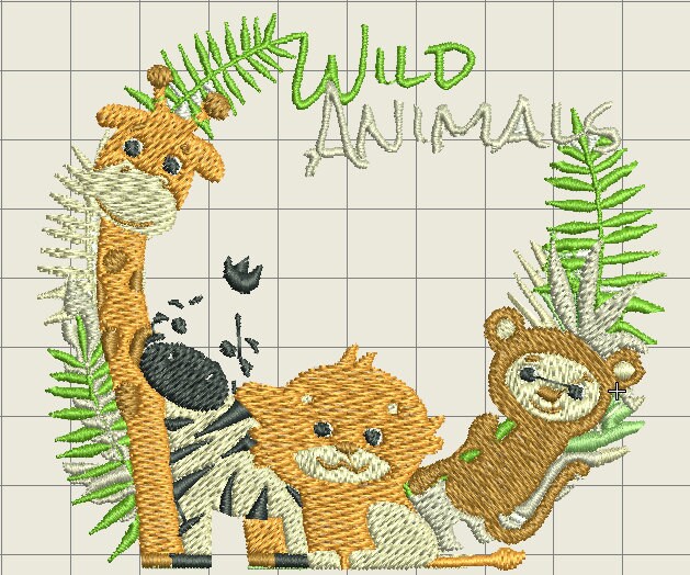 Wild Animal Embroidery Design, Animal Zoo Embroidery Design Pattern ...