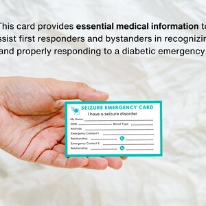 Editable Seizure Emergency Card: Medical Alert Wallet Template (digital ...