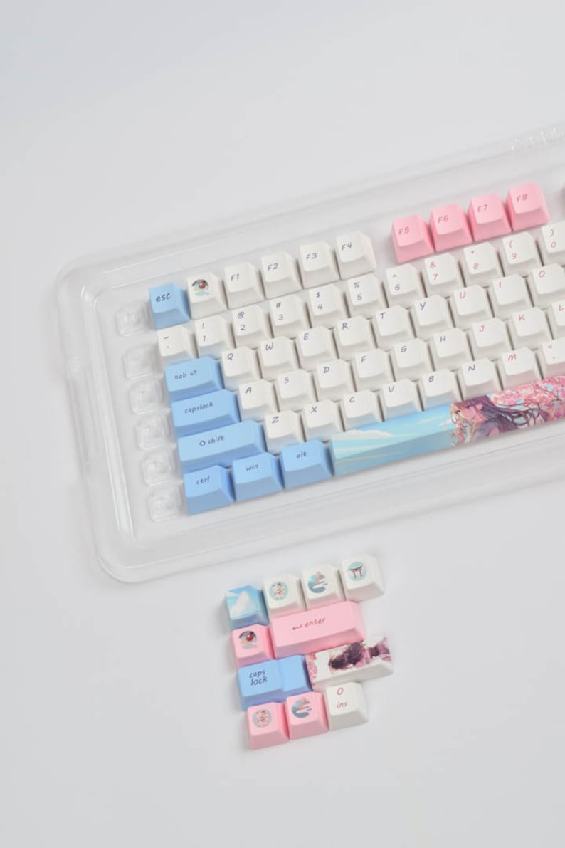 Cute Pink Mechanical Keyboard Keycaps Set, Cherry MX Keycaps, Pink PBT ...