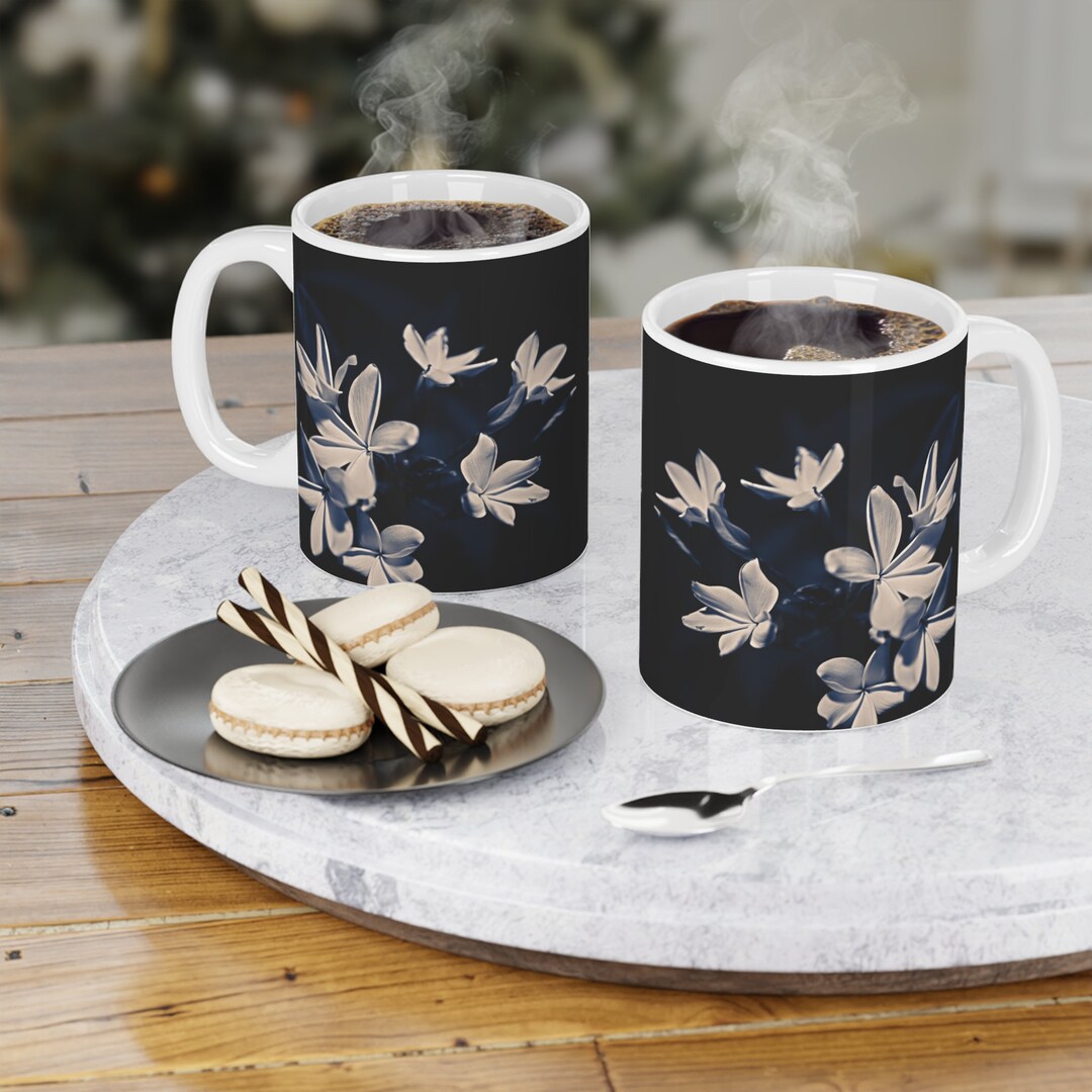 Plumeria Cyanotype Ceramic Mugs 11oz15oz20oz - Etsy