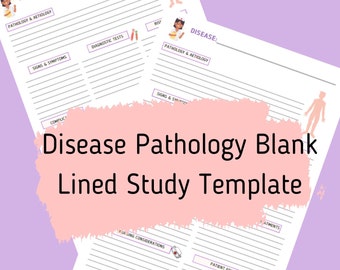 Disease Process Study Template Nursing School Simple Studying ...