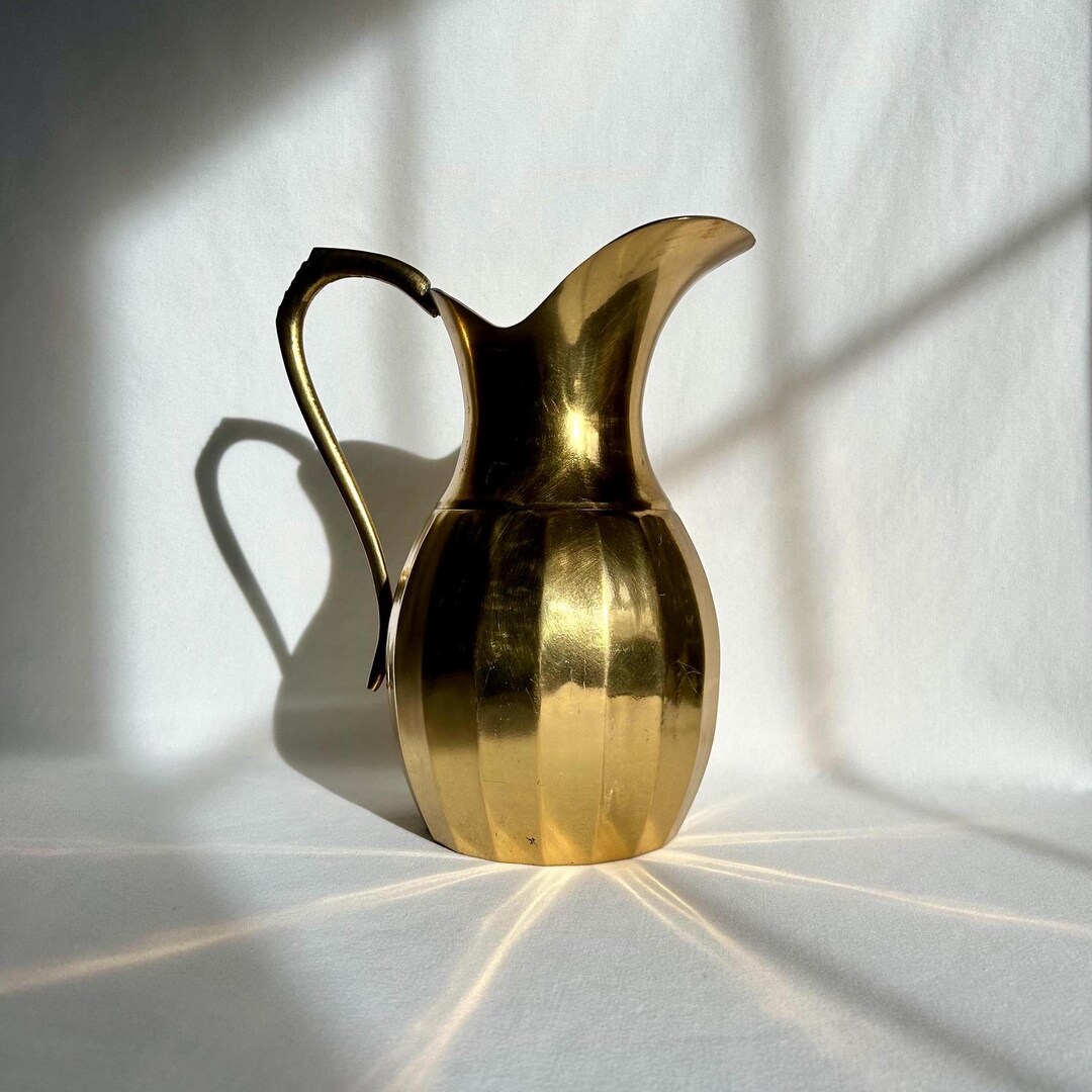 Vintage Brass Ewer | Large + Heavy Brass | Kitchen Decor - Etsy