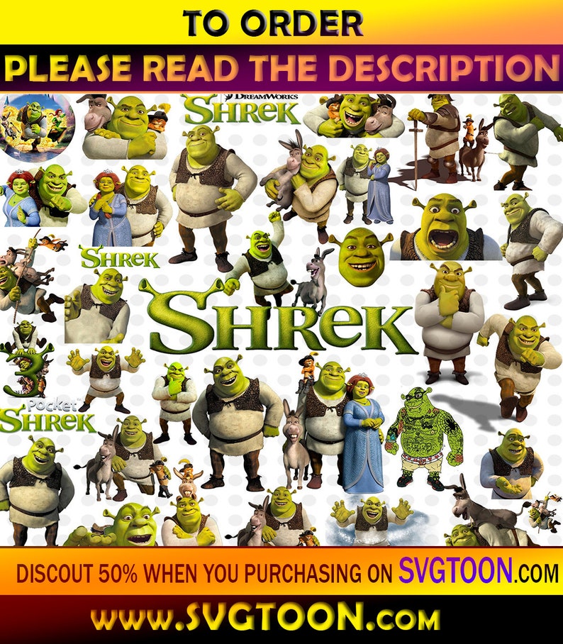 Shrek Svg File Set SVG Bundle LAYERED Cricut Filesinstant - Etsy